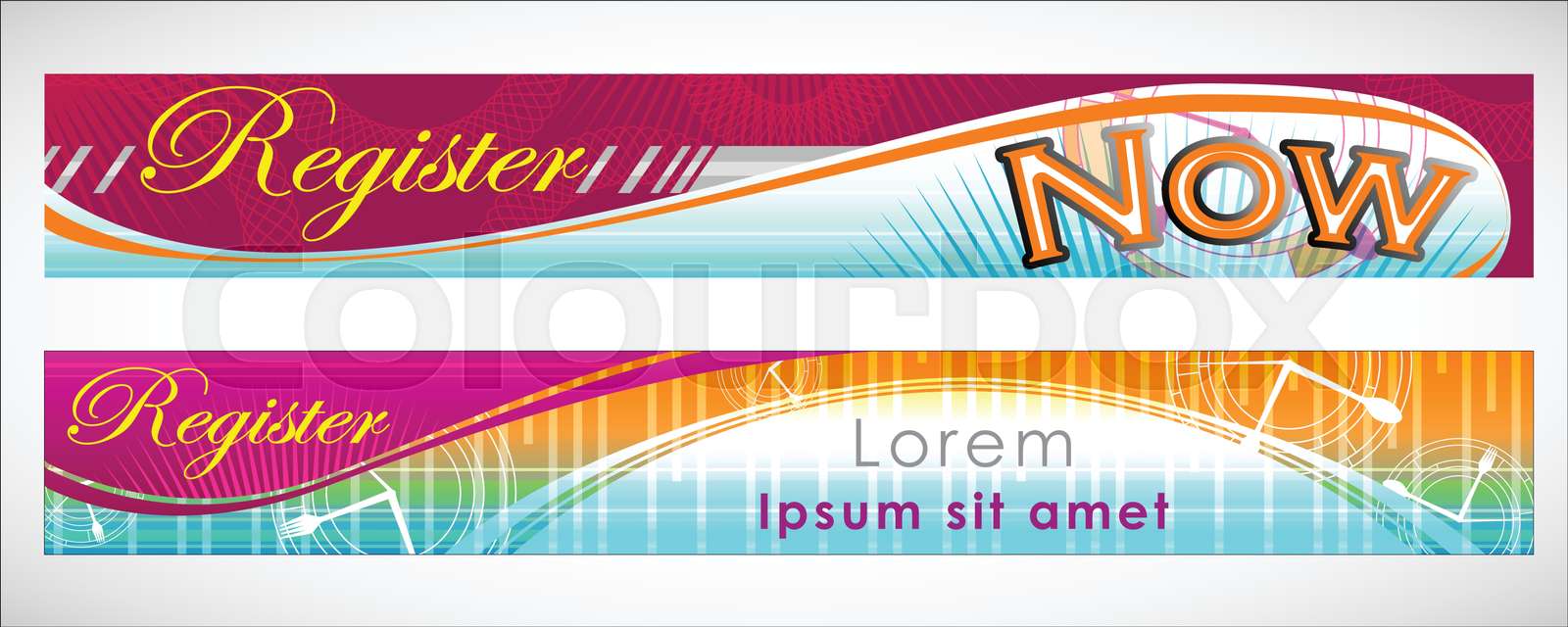 Vector Header Horizontal Web Menu Design. | Stock vector | Colourbox