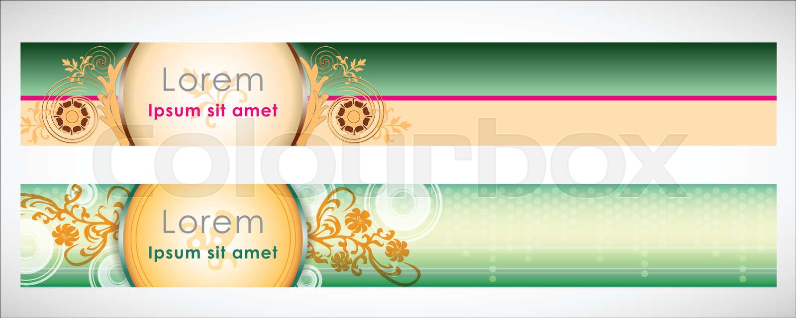 Vector Header Horizontal Web Menu Design. | Stock vector | Colourbox