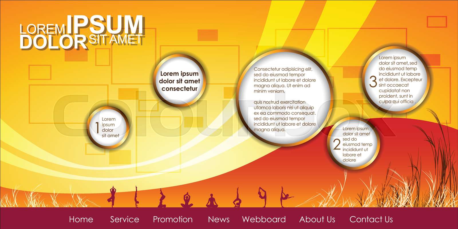 Vector Header Horizontal Web Menu Design. | Stock vector | Colourbox