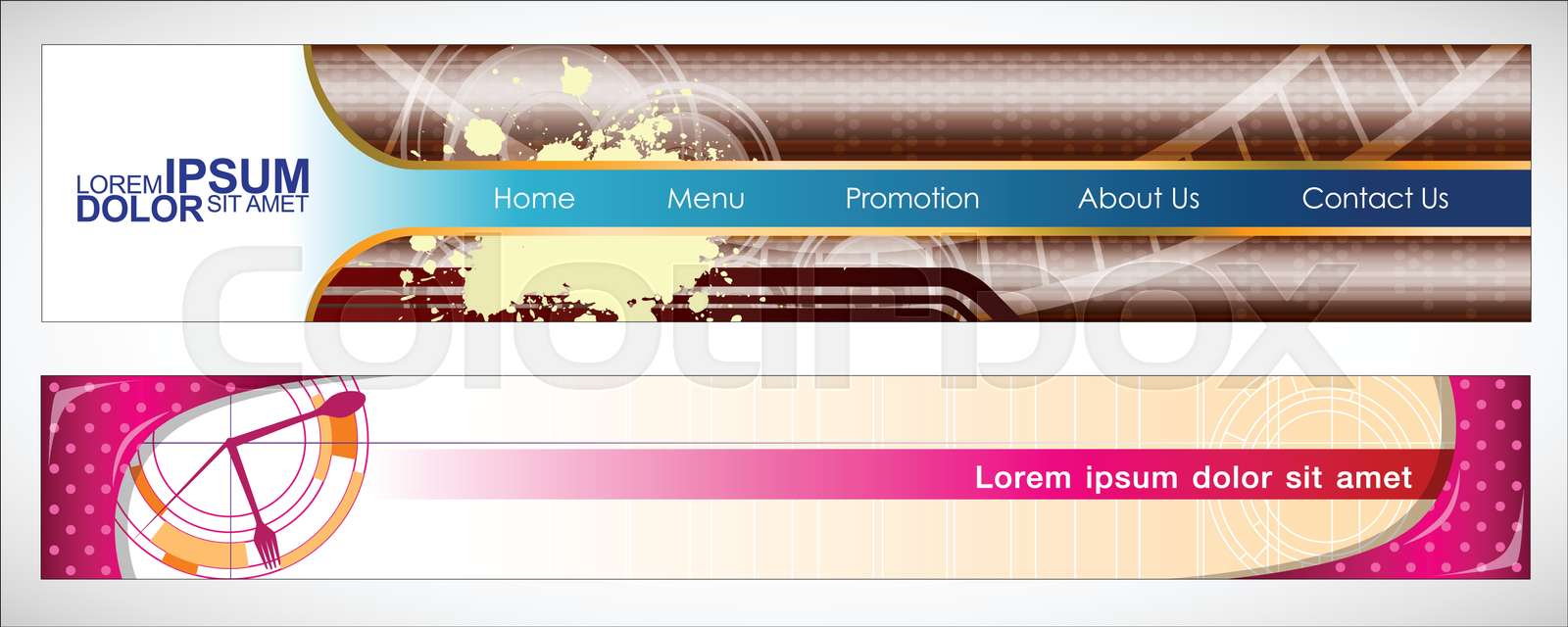 Vector Header Horizontal Web Menu Design | Stock vector | Colourbox