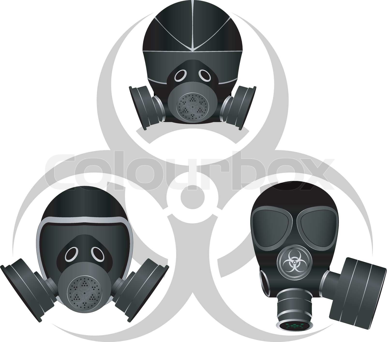 gas masks and biohazard sign | Stock vector | Colourbox