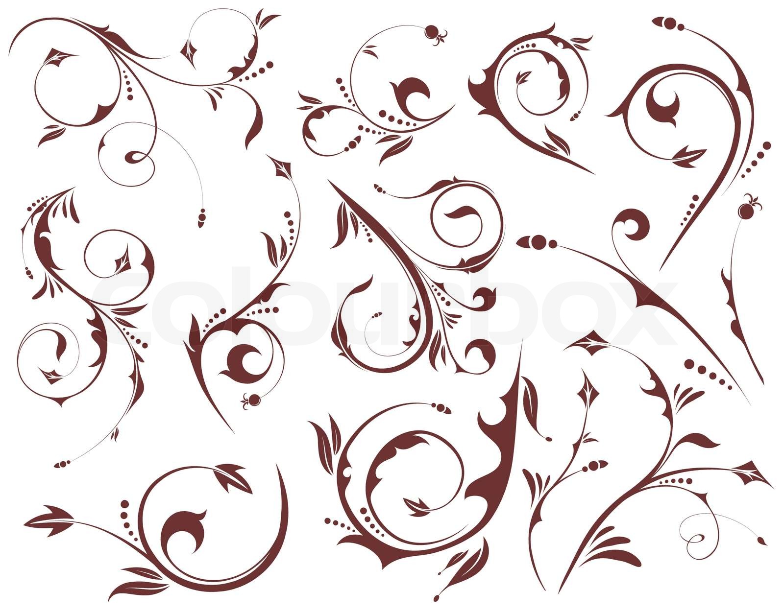 Collect Floral scroll, element for design, vector illustration | Stock ... Collect Floral scroll, element for design, vector illustration | Stock ...
