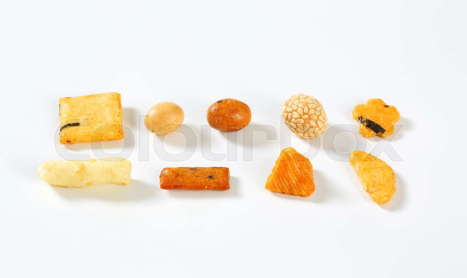 Japanese peanut and rice crackers | Stock image | Colourbox