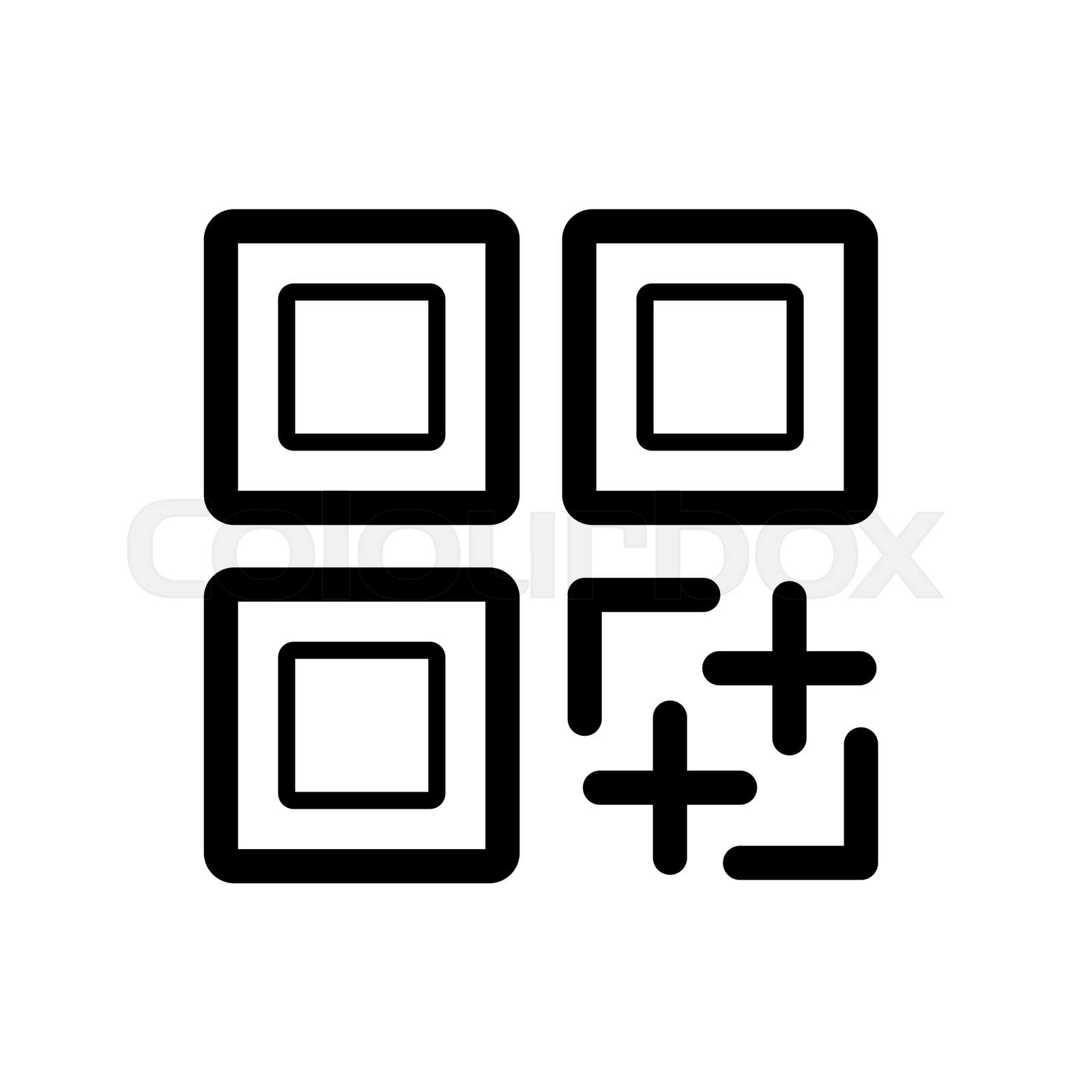QR code vector icon. Black and white qr code illustration. Outline ...