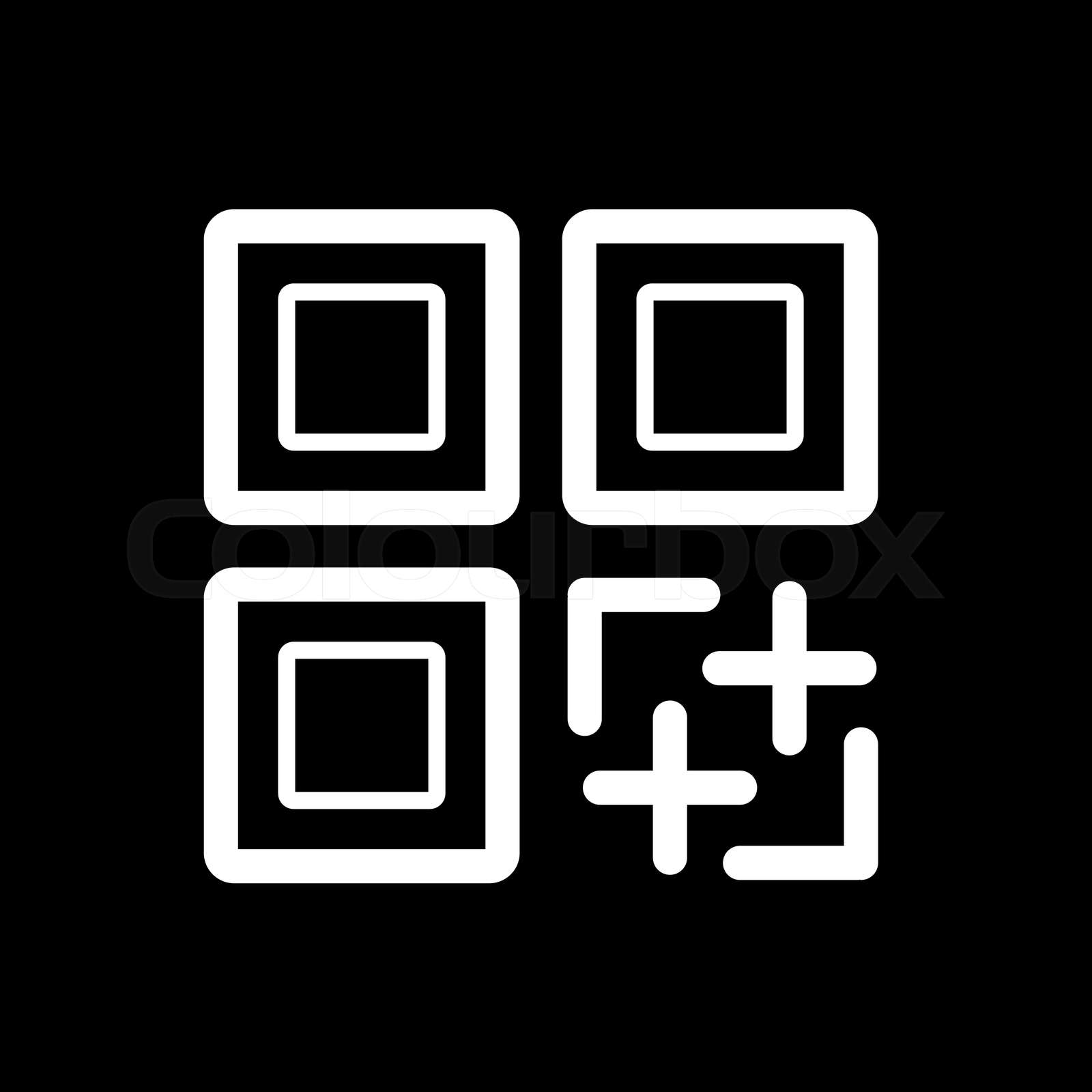 QR code vector icon. Black and white qr code illustration. Outline ...