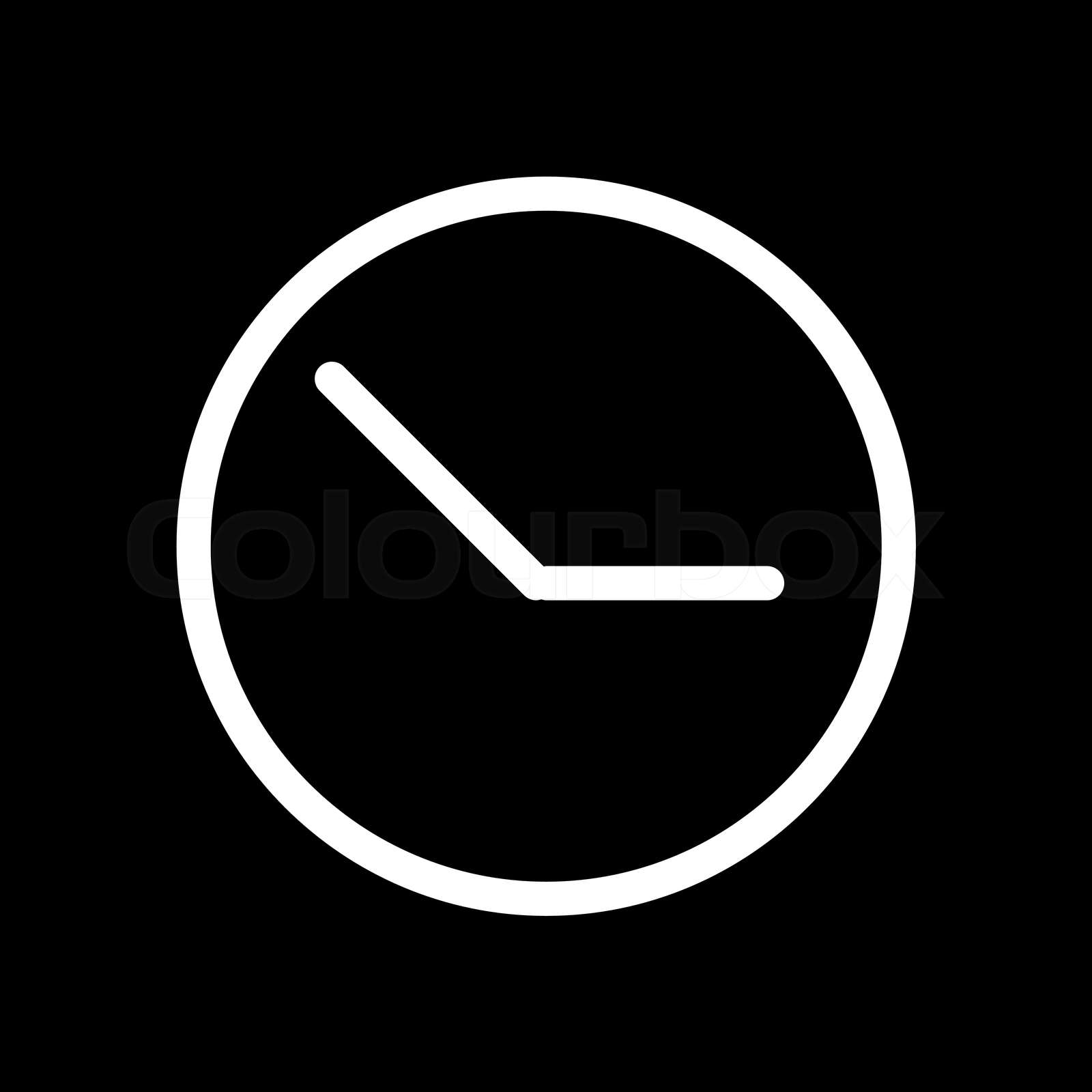 Clock vector icon. Black and white clock illustration. Outline linear ...