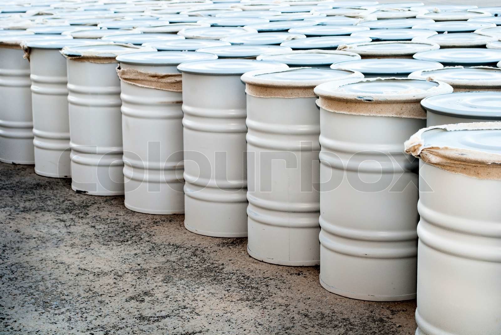 drums storage on warehouse | Stock image | Colourbox