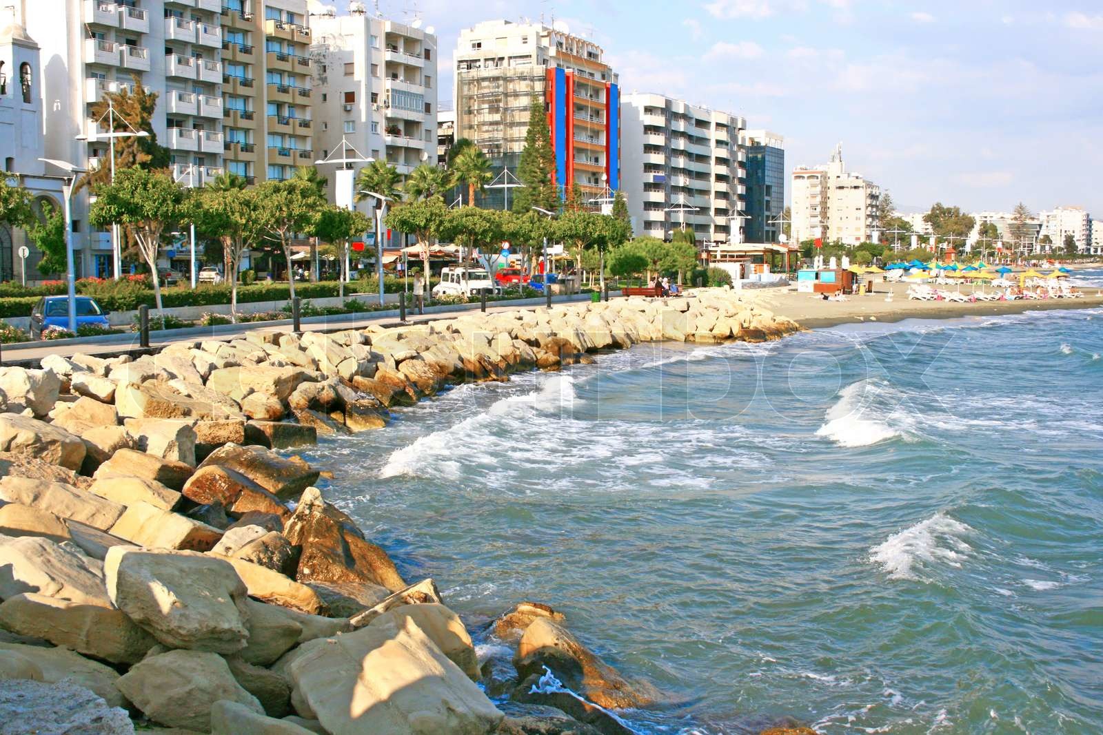 Public beach in Limassol, Cyprus. | Stock image | Colourbox