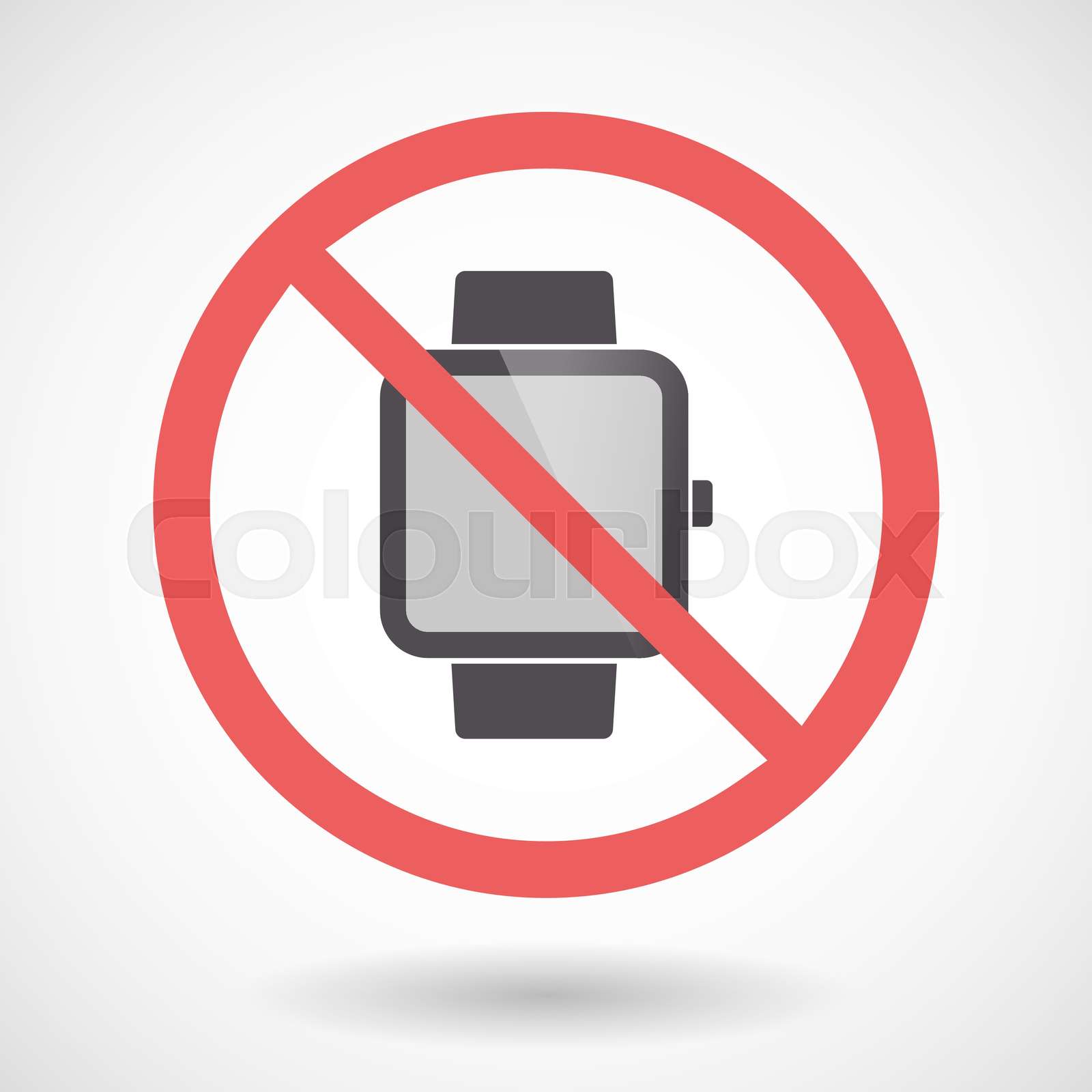 Isolated forbidden signal with a smart watch | Stock vector | Colourbox