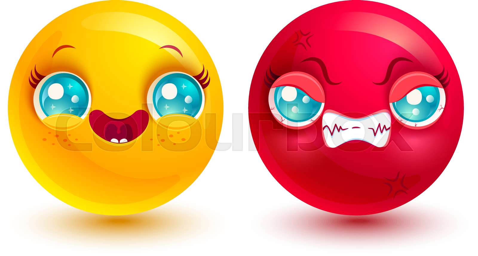 Funny and angry emoji | Stock vector | Colourbox