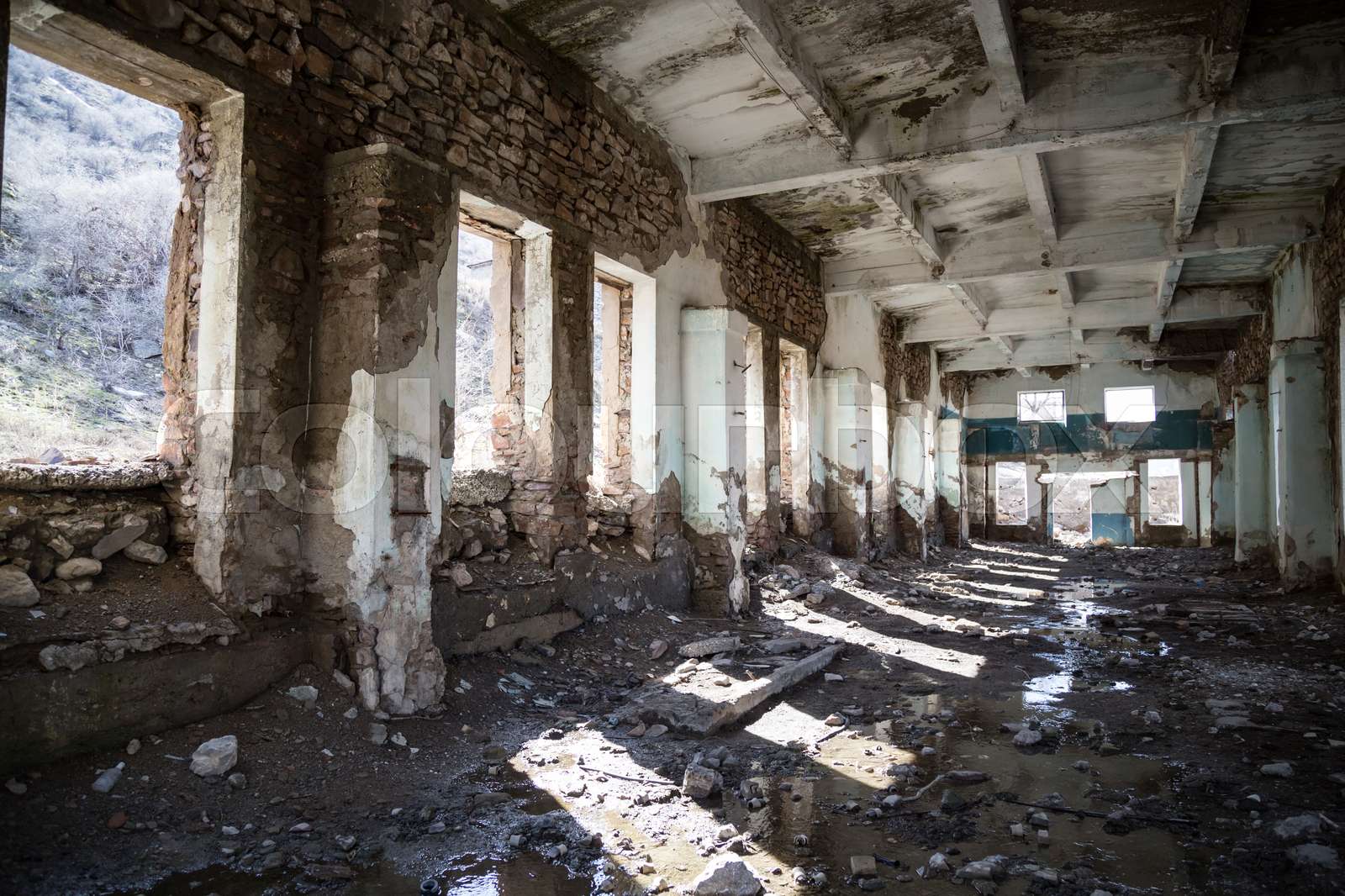 Old abandoned building from the inside | Stock image | Colourbox