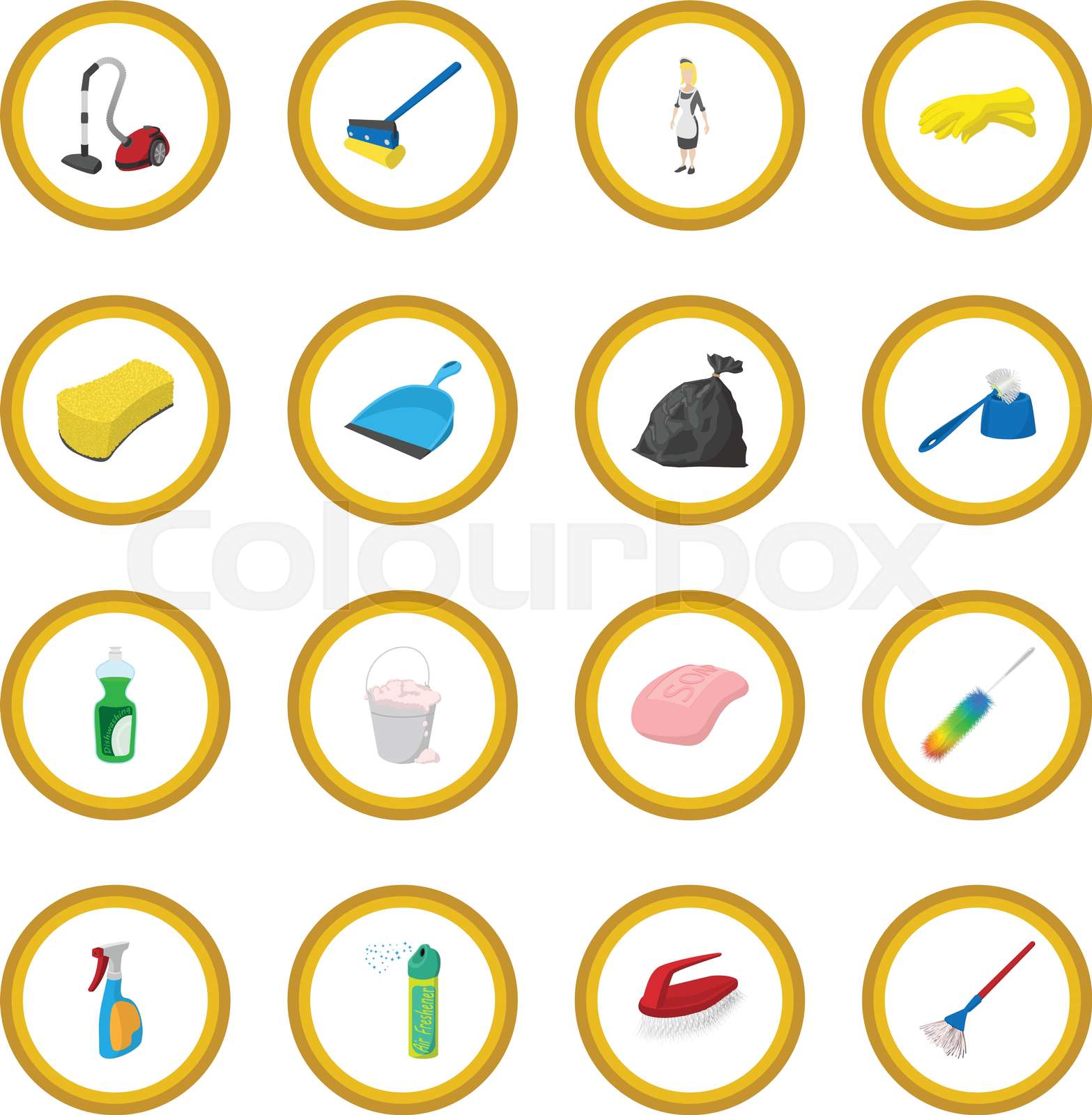 Cleaning cartoon icon circle | Stock vector | Colourbox