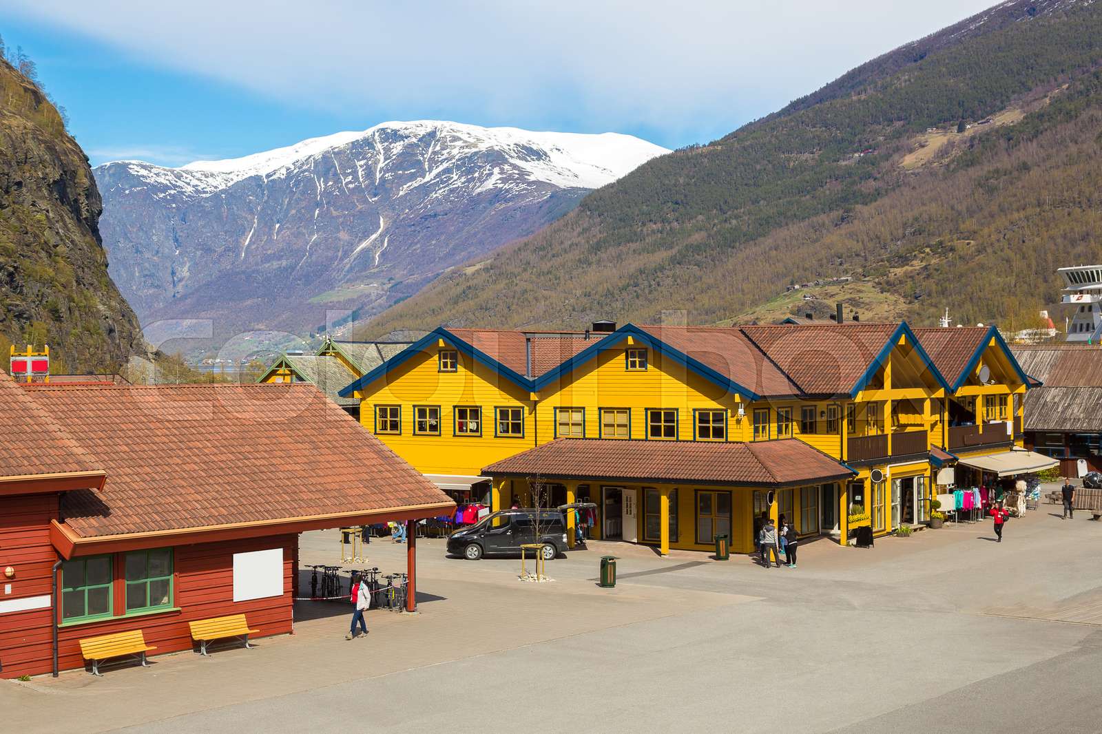 The downtown in Flam | Stock image | Colourbox