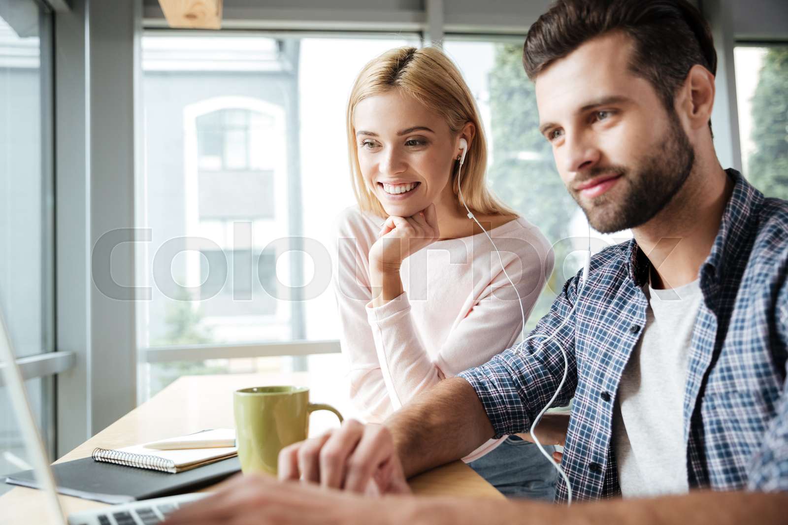 Young smiling two colleagues in office coworking | Stock image | Colourbox