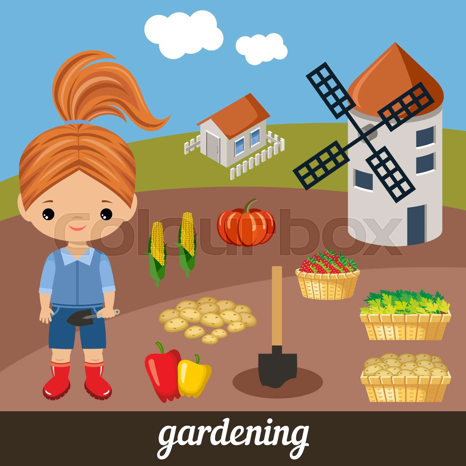 girl, klein, cartoon | Stock-Vektor | Colourbox