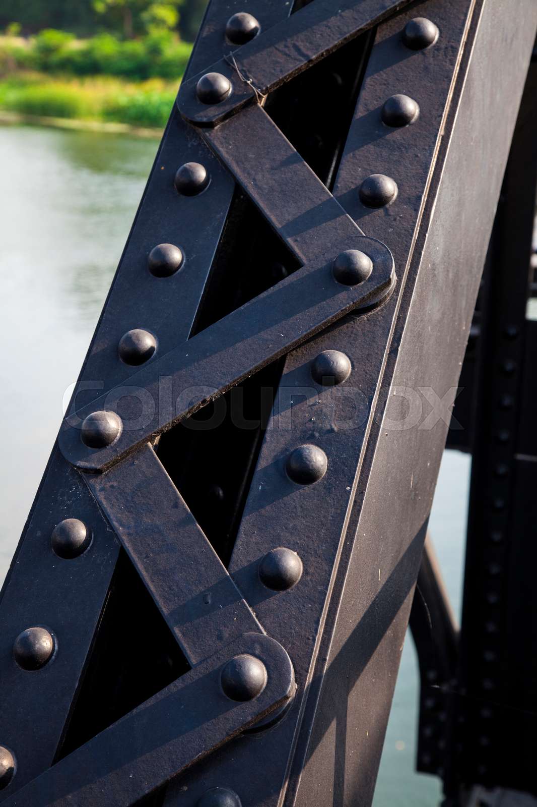 Screw steel railway bridges based on strength. | Stock image | Colourbox