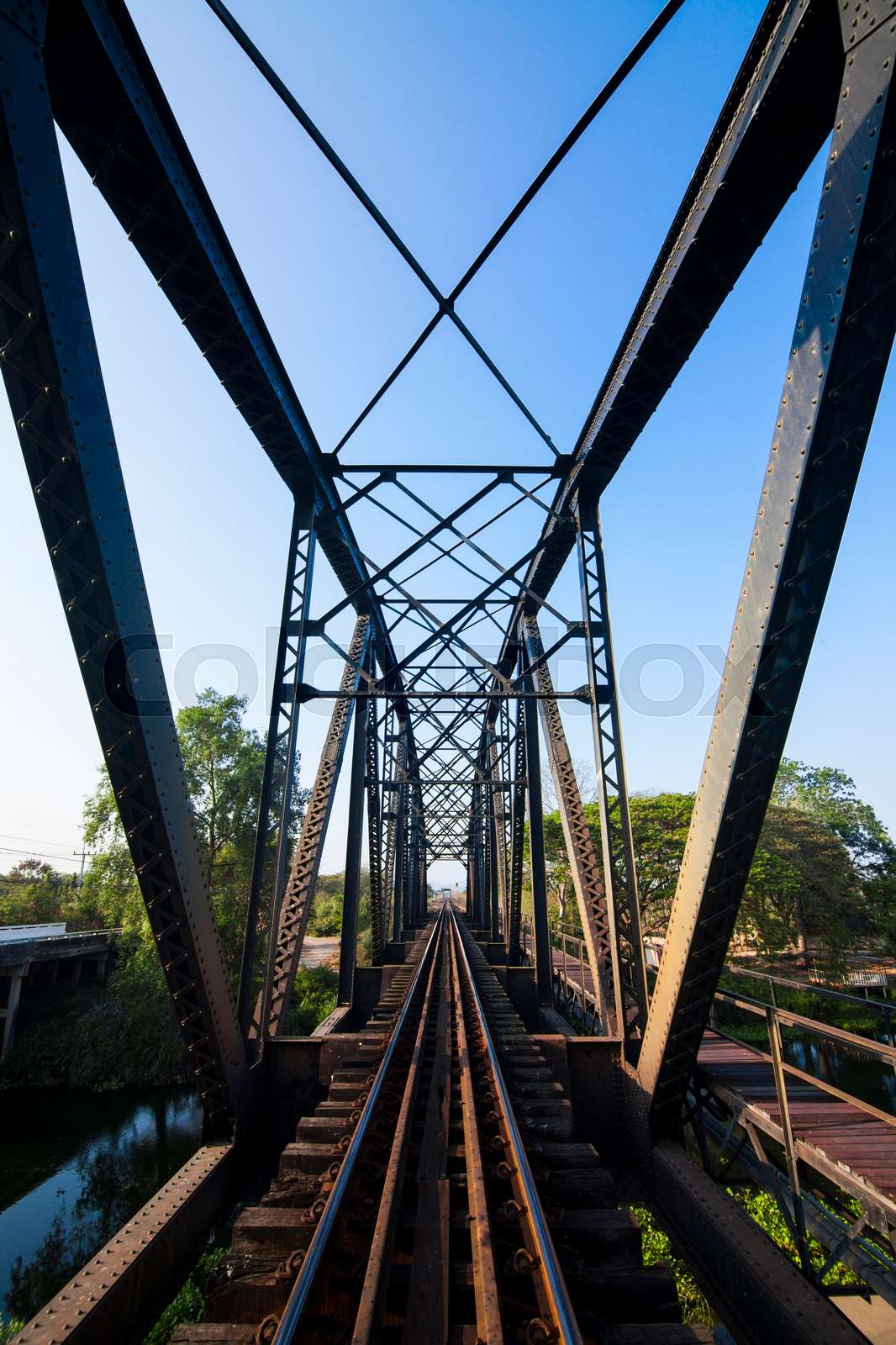 old rail way bridge vintage. | Stock image | Colourbox