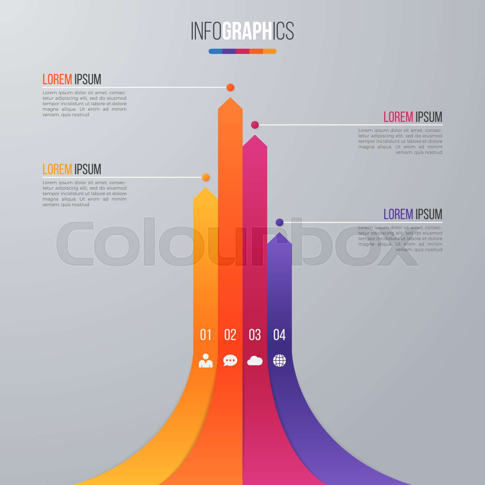 Bar chart infographic template for data visualization with 4 opt ...
