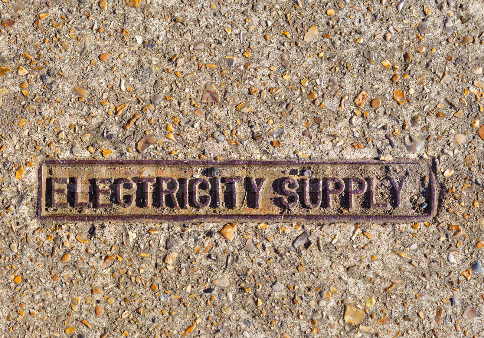 Electricity Supply sign on foot path of London, England | Stock image ...