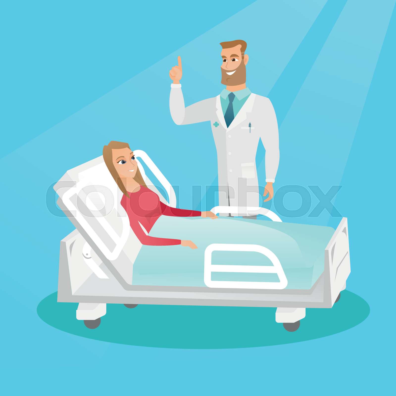 Doctor visiting a patient vector illustration. | Stock vector | Colourbox