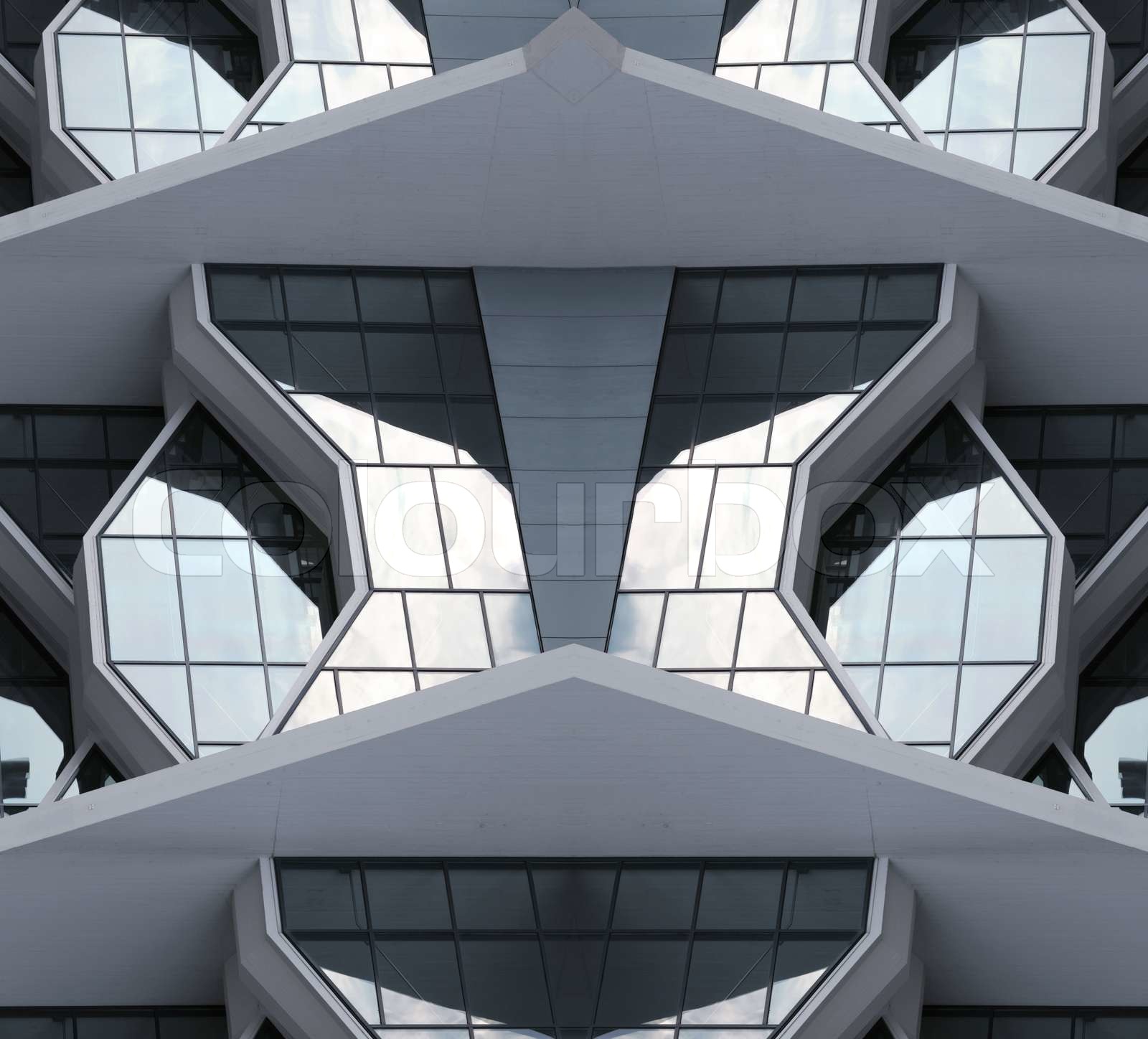 This photograph represent a modern city building from 21st century ...