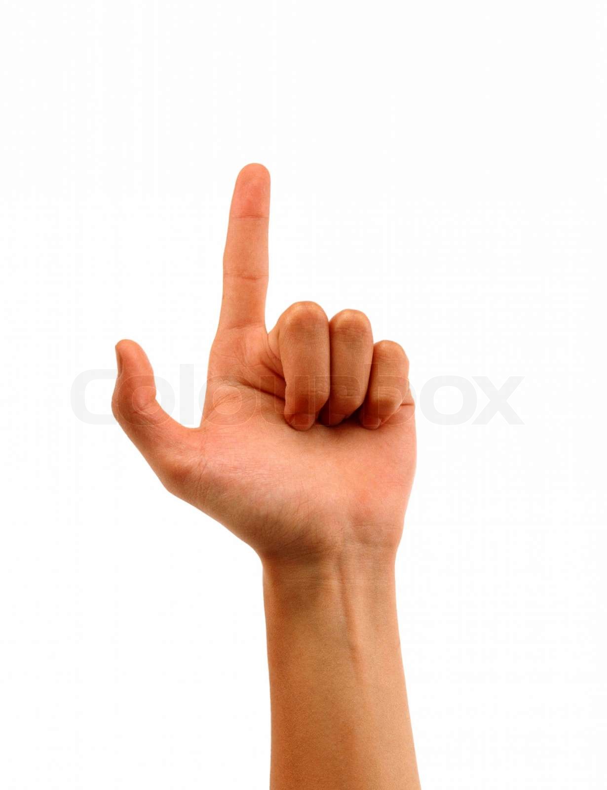 Hand mit Zeige-bzw. schieben den Finger | Stock Bild | Colourbox