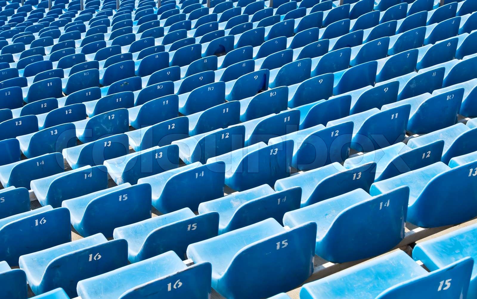 Rows of seats on th stadium | Stock image | Colourbox