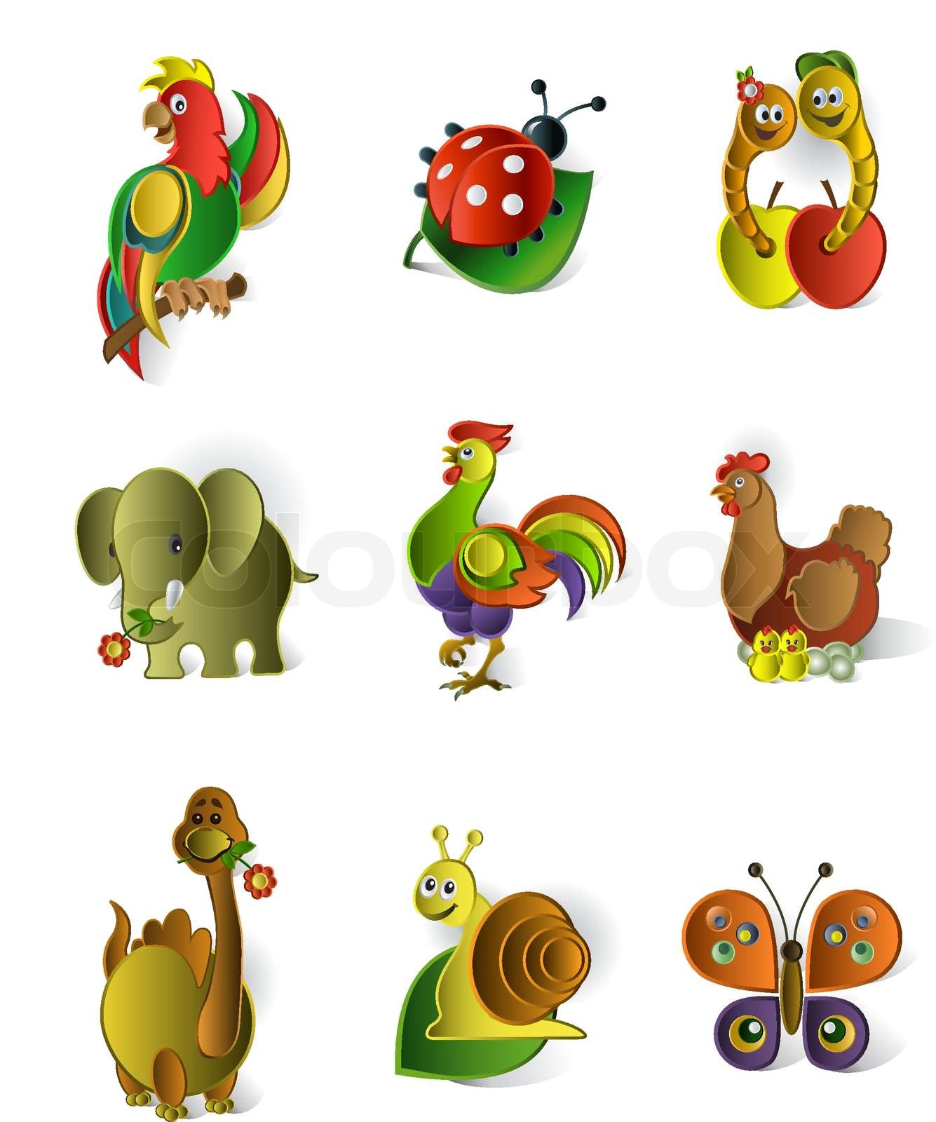 Set of funny animals | Stock vector | Colourbox