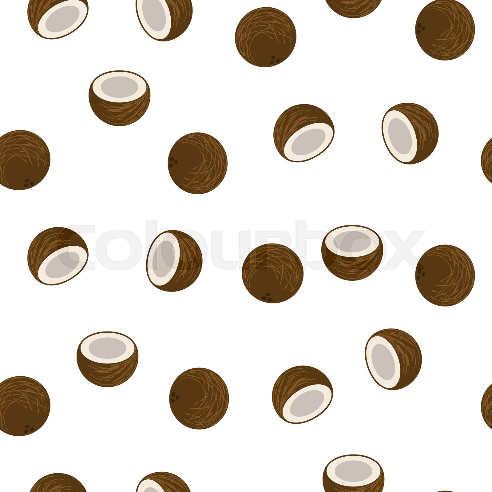Coconut seamless vector pattern. | Stock vector | Colourbox