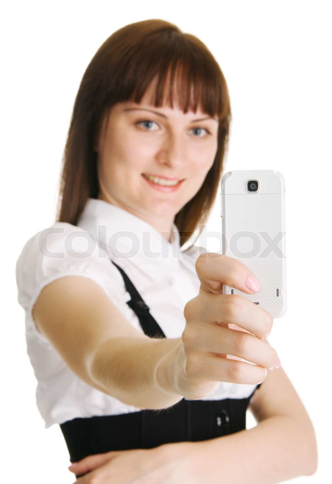 Junge Frau Fotografieren mit dem Handy | Stock Bild | Colourbox