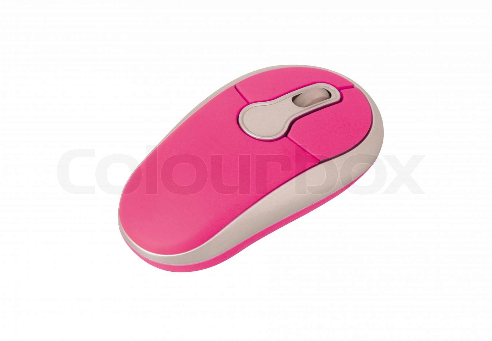 Pink Computer mouse for women on a white | Stock image | Colourbox