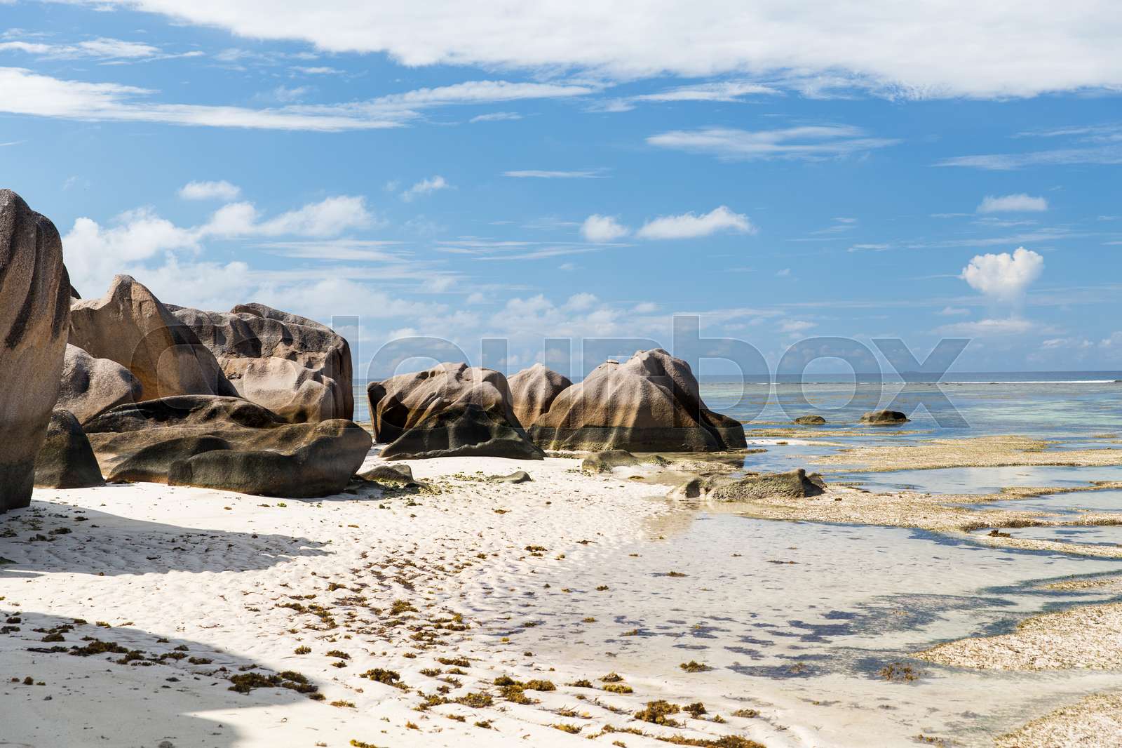 rocks on seychelles island beach in indian ocean | Stock image | Colourbox