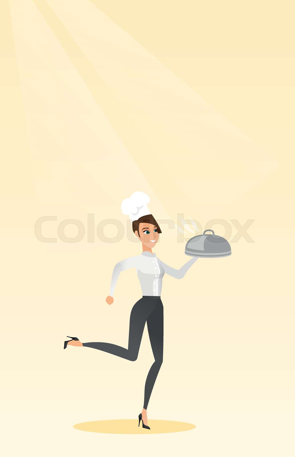 Running chef cook vector illustration. | Stock vector | Colourbox