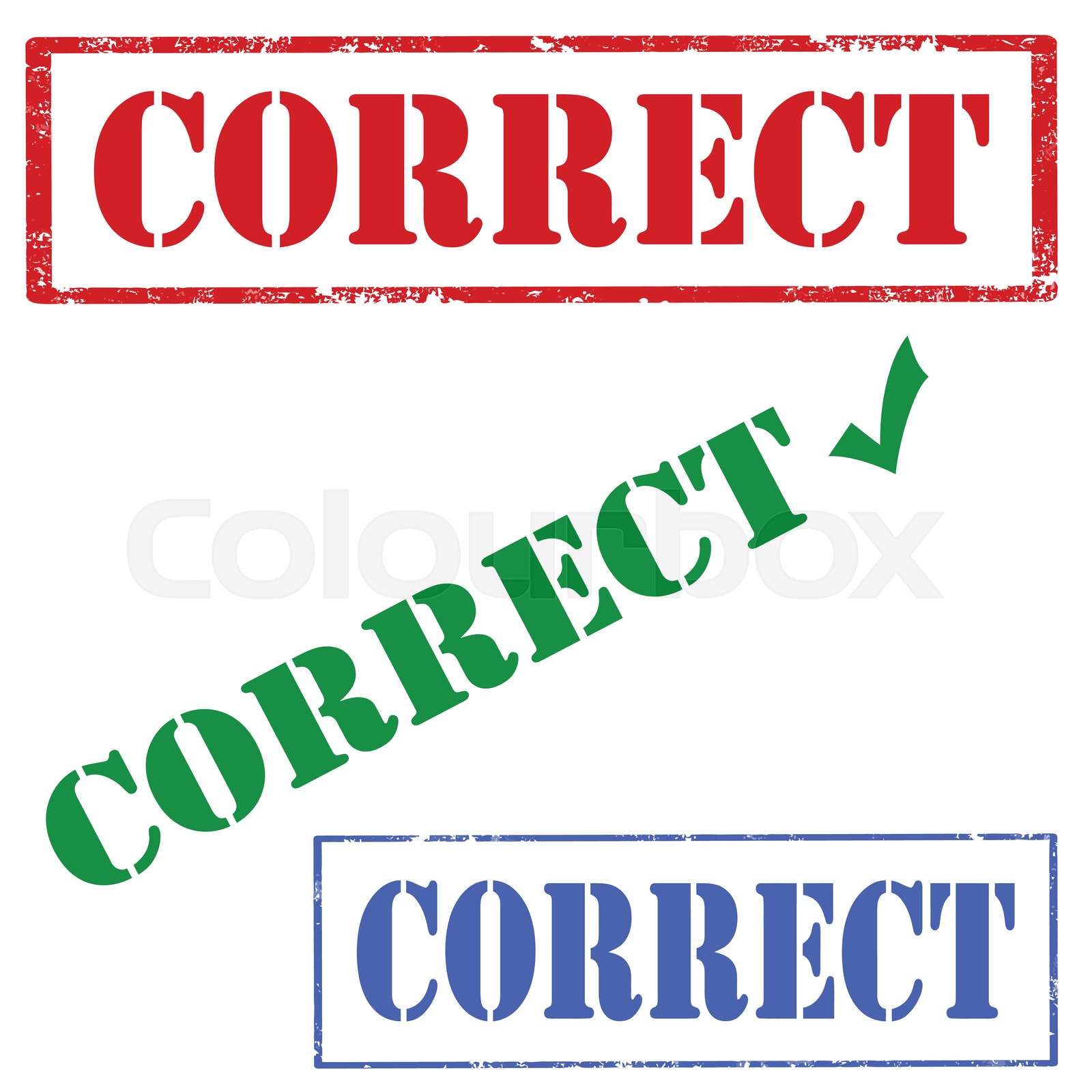 Correct-stamps | Stock vector | Colourbox