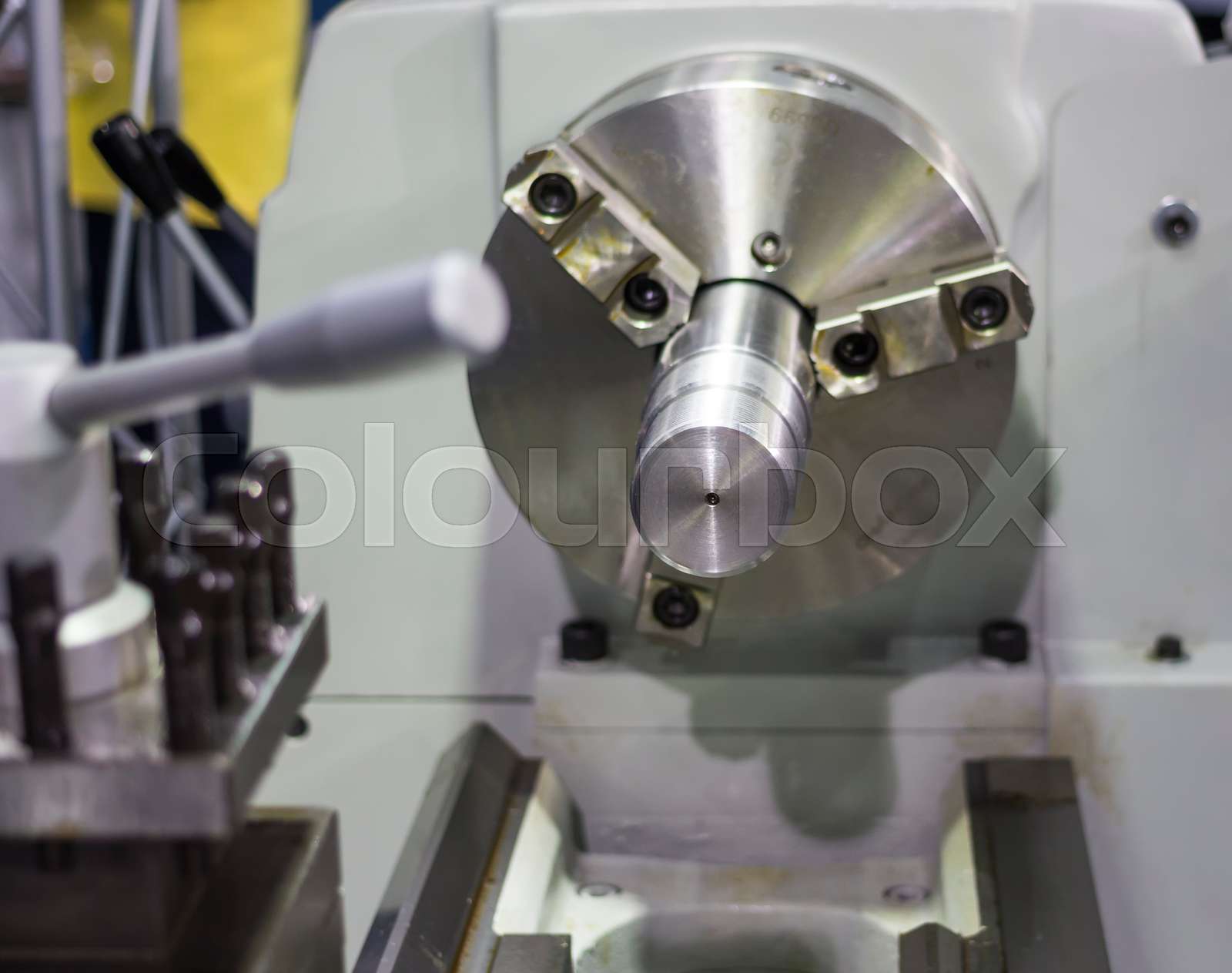 Close up chuck of a lathe machine | Stock image | Colourbox