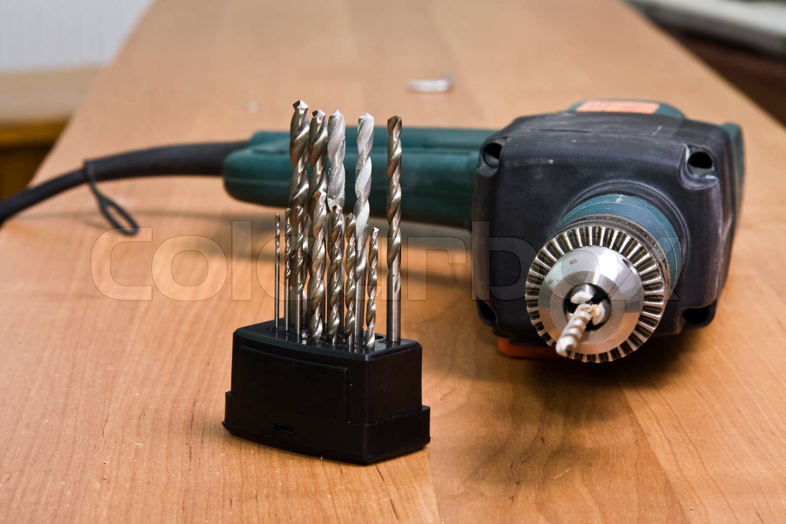 Photo of a drill and bit set | Stock image | Colourbox