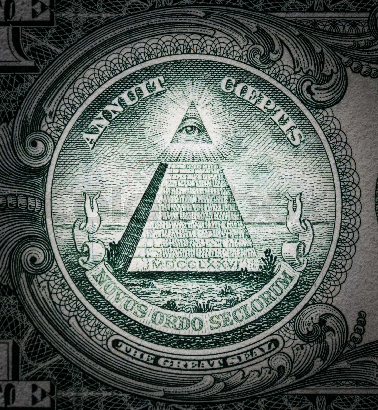 freimaurer-, pyramide, geld | Stock Bild | Colourbox