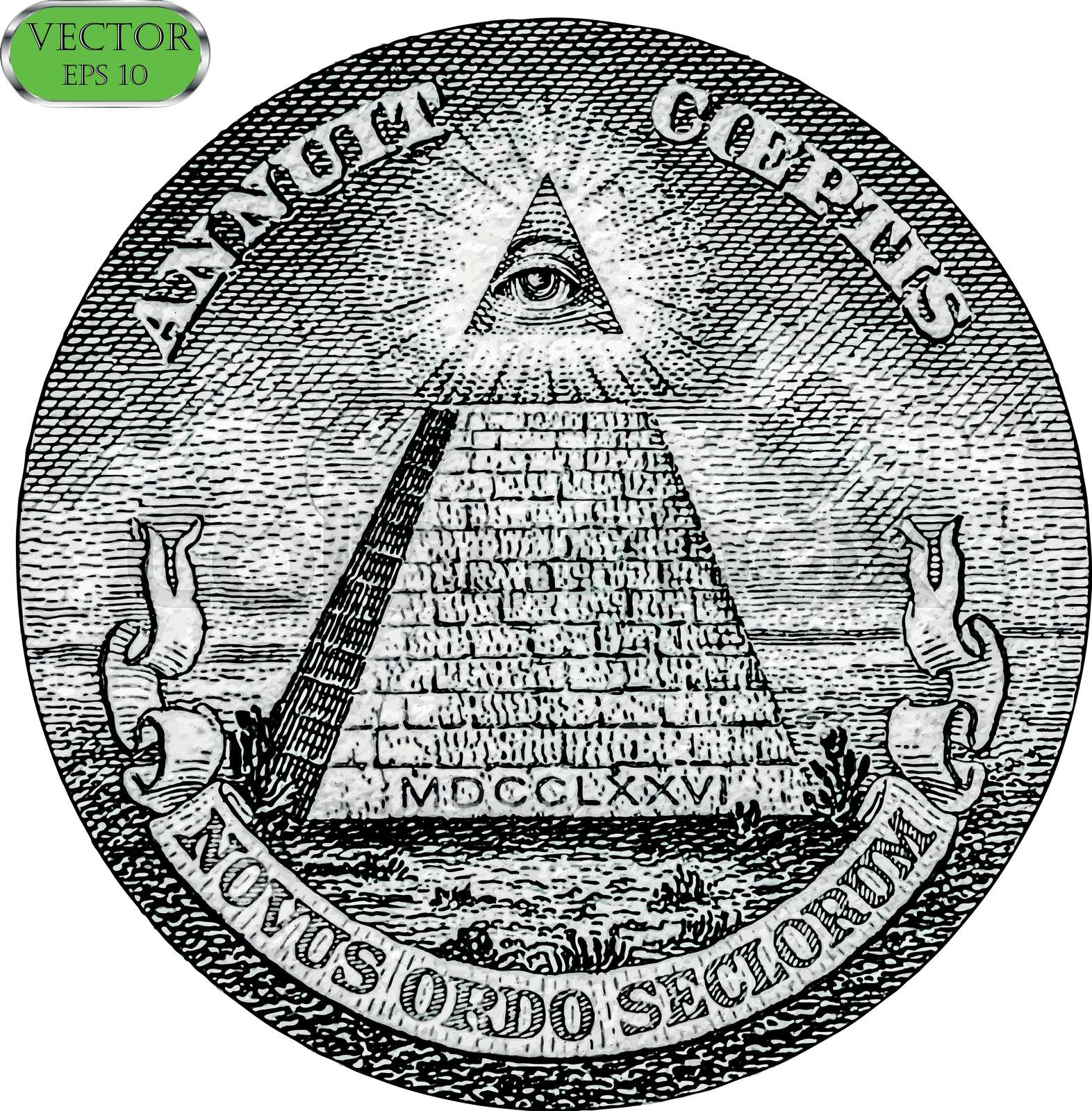 Dollar Bill Pyramid Vector