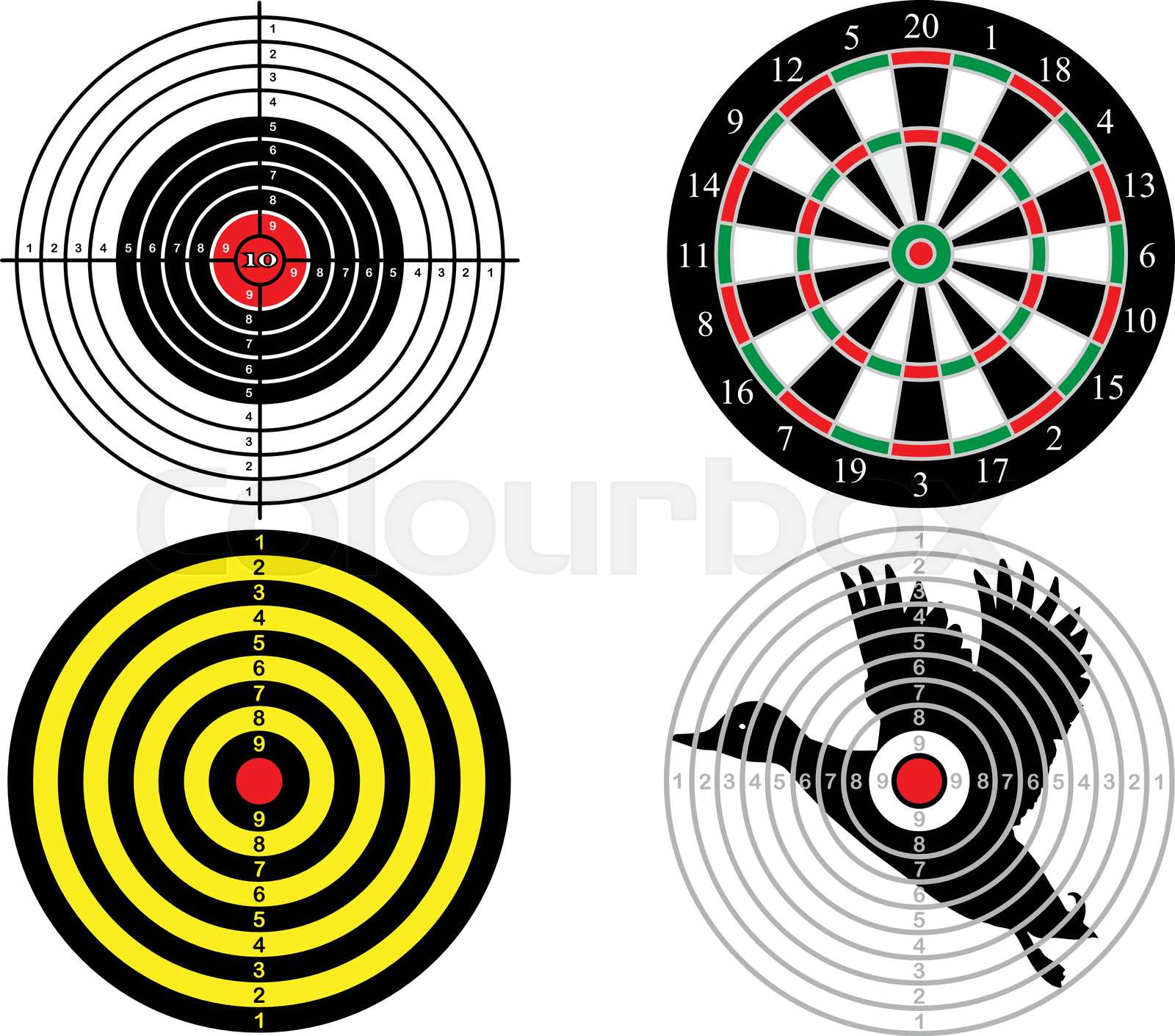 Set targets for shooting practice | Stock vector | Colourbox