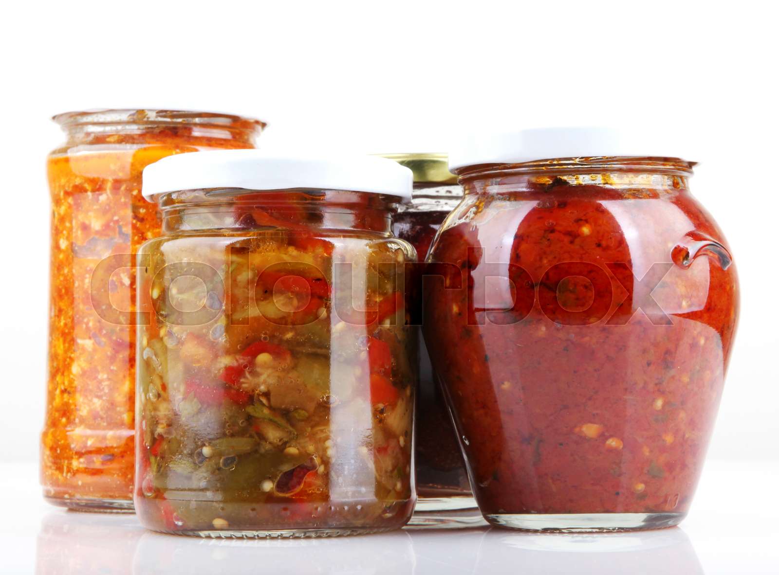 Preserved Vegetables On White Background | Stock image | Colourbox