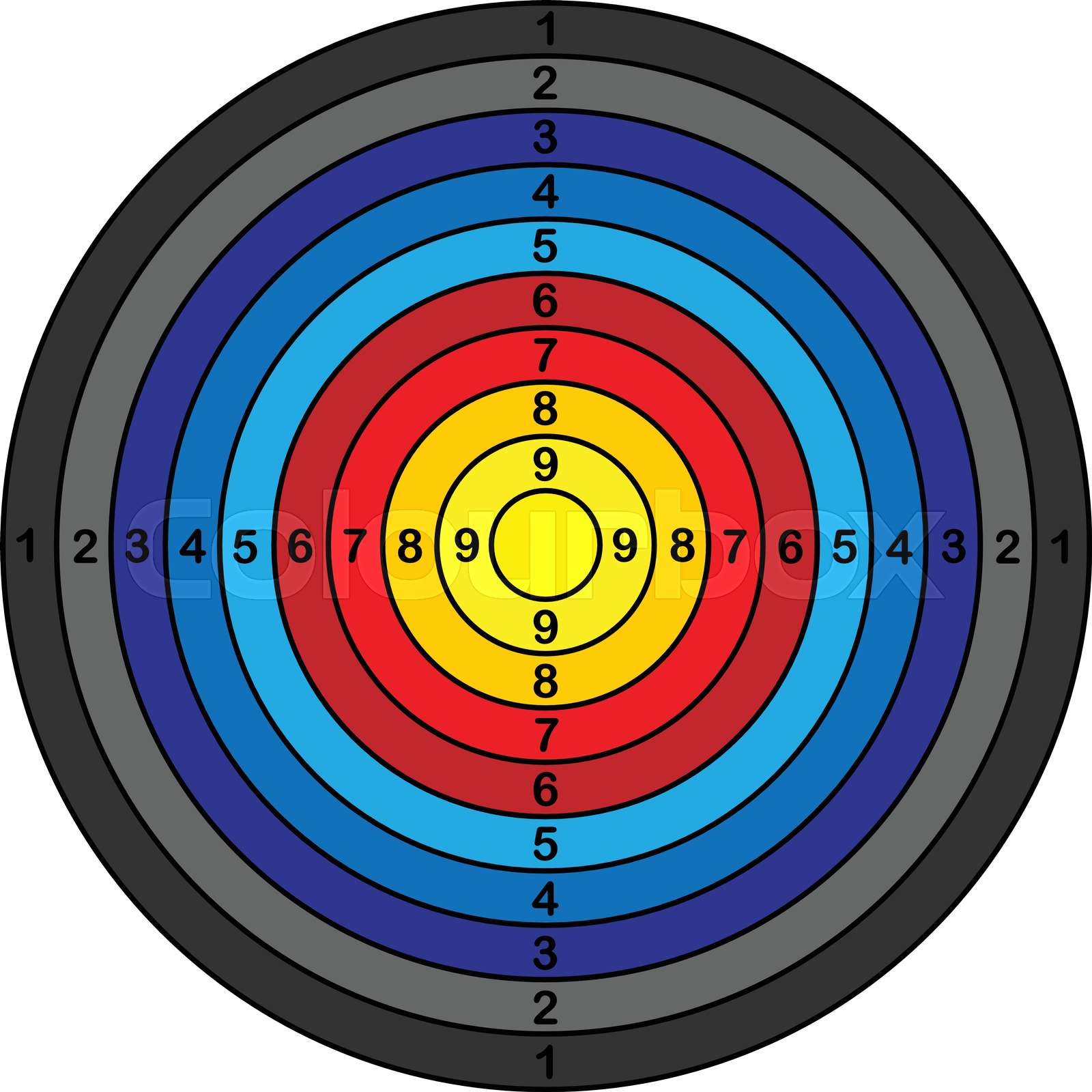 Target for archery, vector, gradient | Stock vector | Colourbox