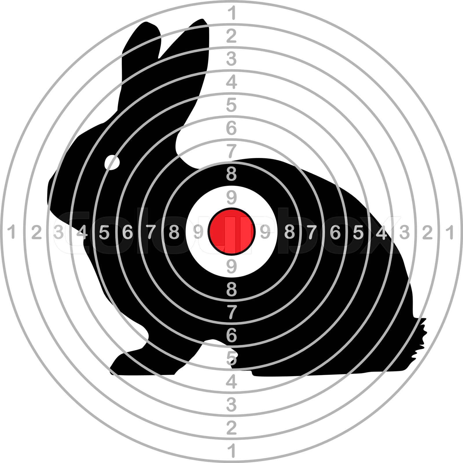 The shooting target vector with hare | Stock vector | Colourbox