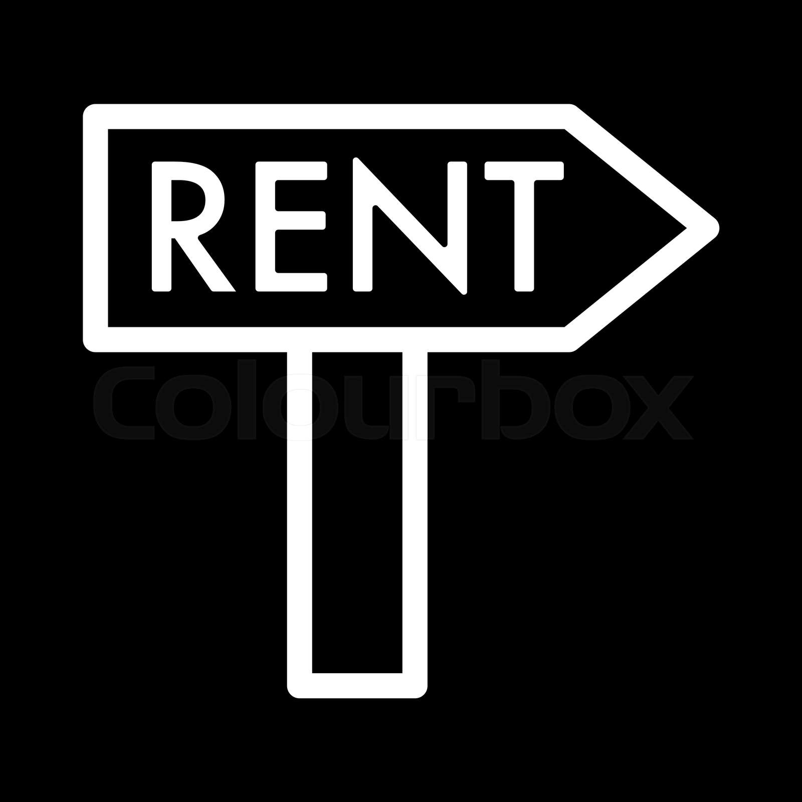 Rent symbol simple vector icon. Black and white illustration of rent ...