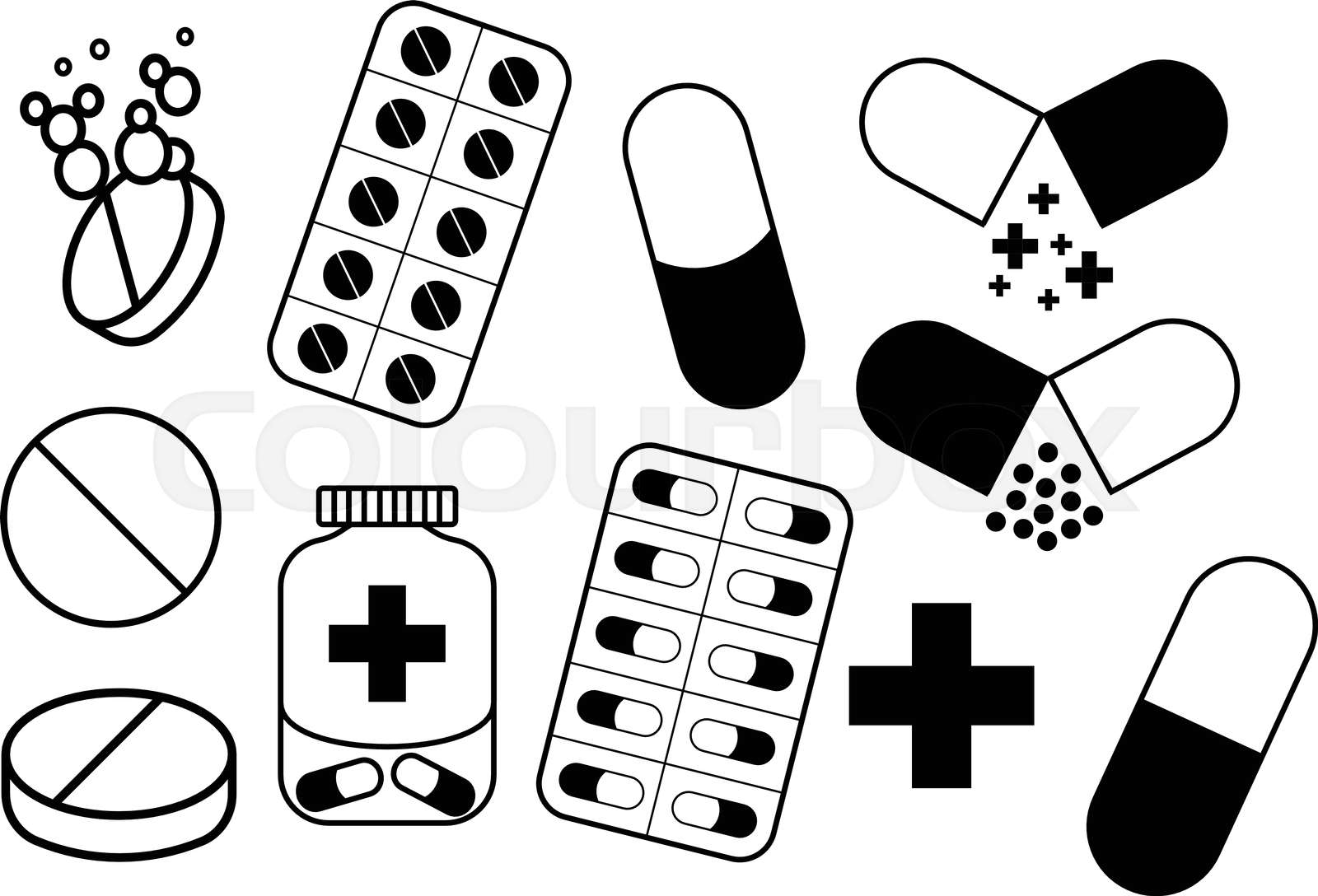 Medical icons (tablets, pills) | Stock vector | Colourbox