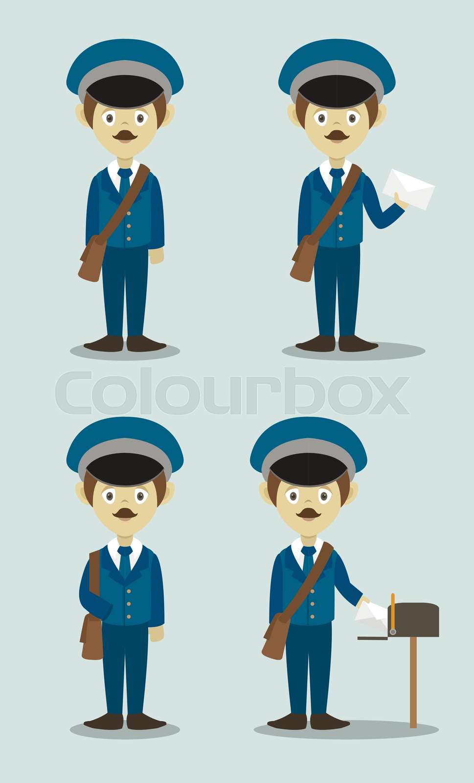Official Postman set In Uniform | Stock vector | Colourbox
