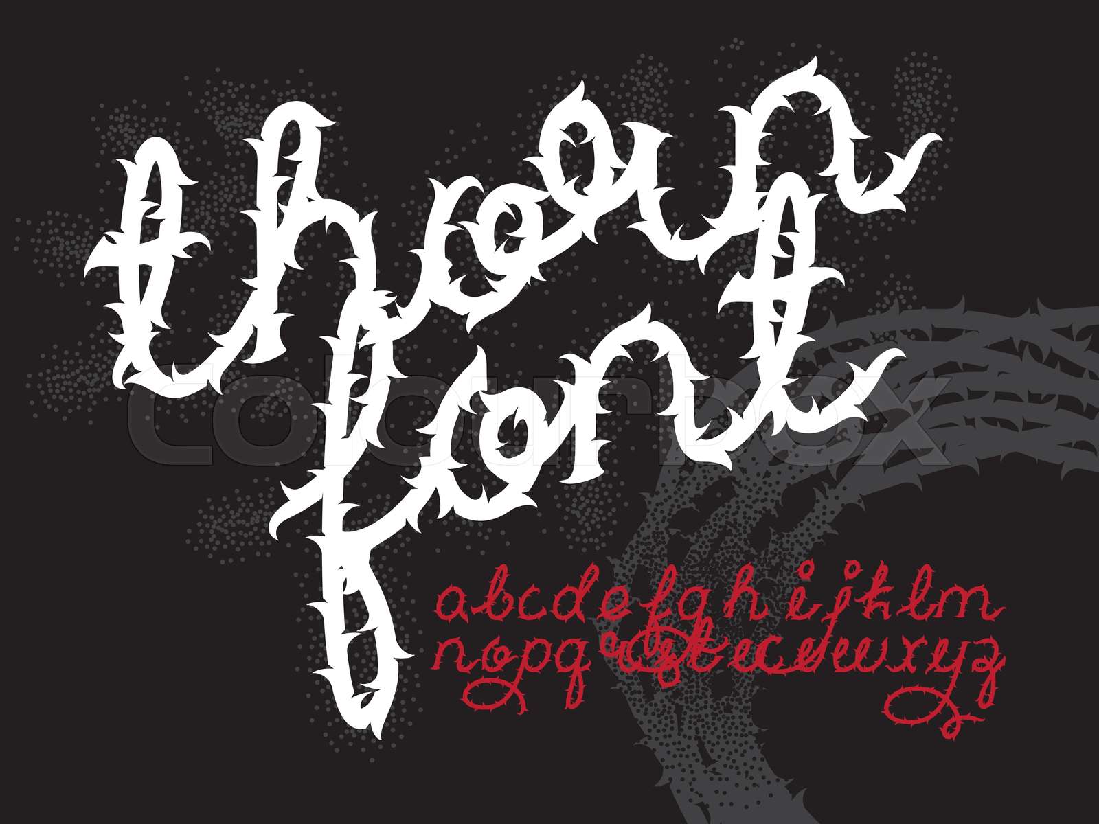 Thorn alphabet vector font | Stock vector | Colourbox