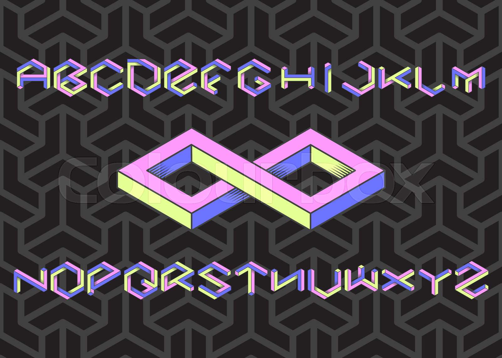 Hexagon Font | Stock vector | Colourbox