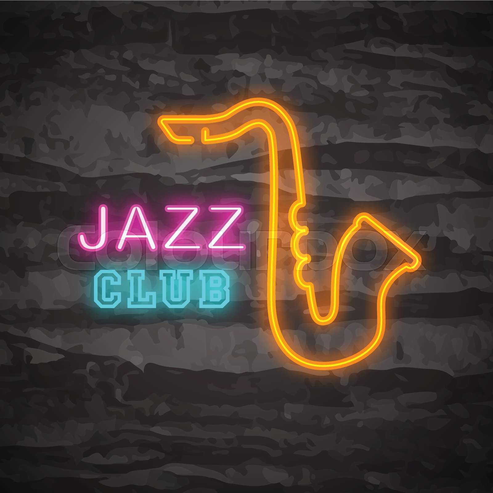 Jazz Club Neon Logo Stock Vector Colourbox
