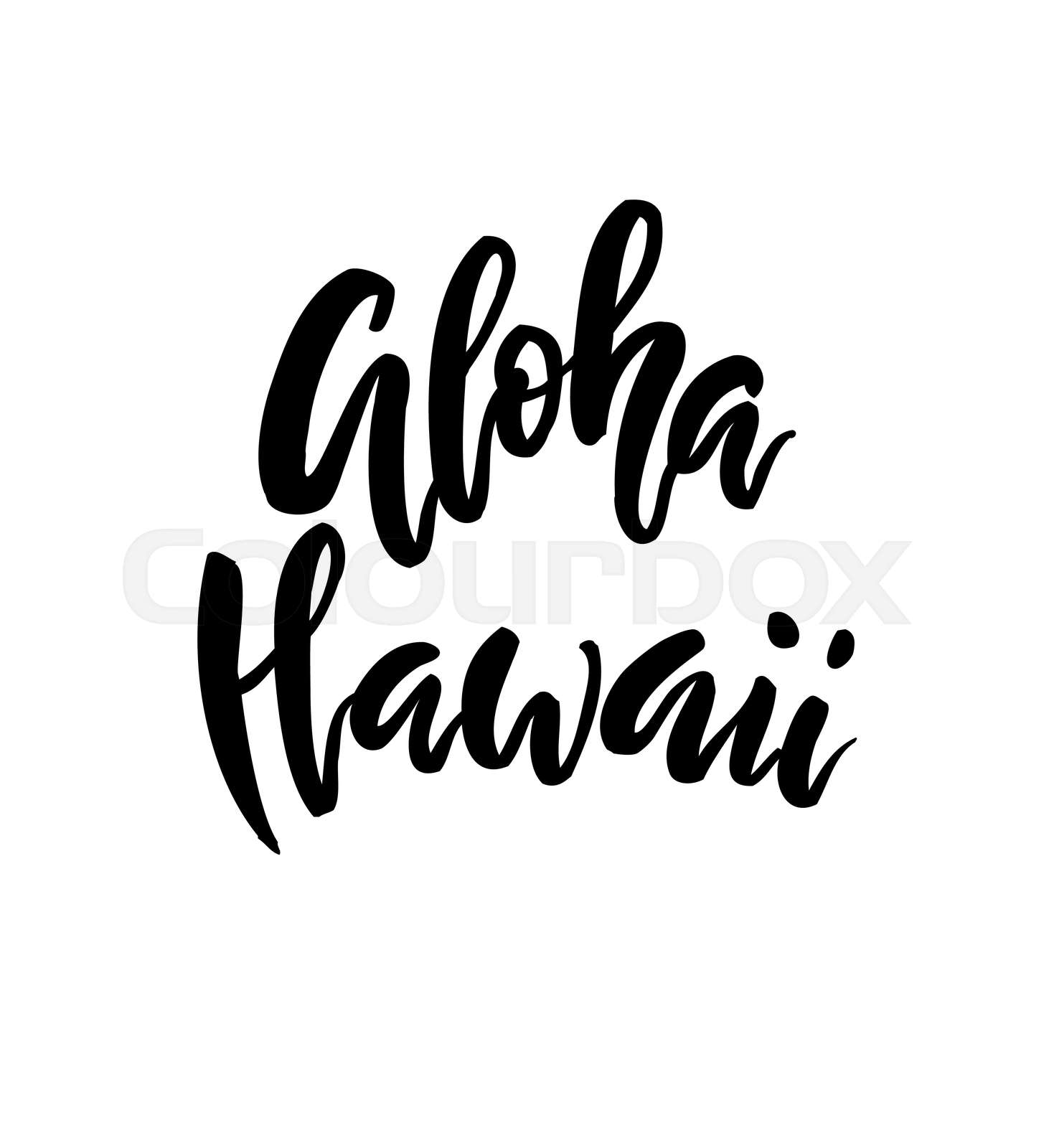 Aloha Hawaii brush lettering. | Stock vector | Colourbox