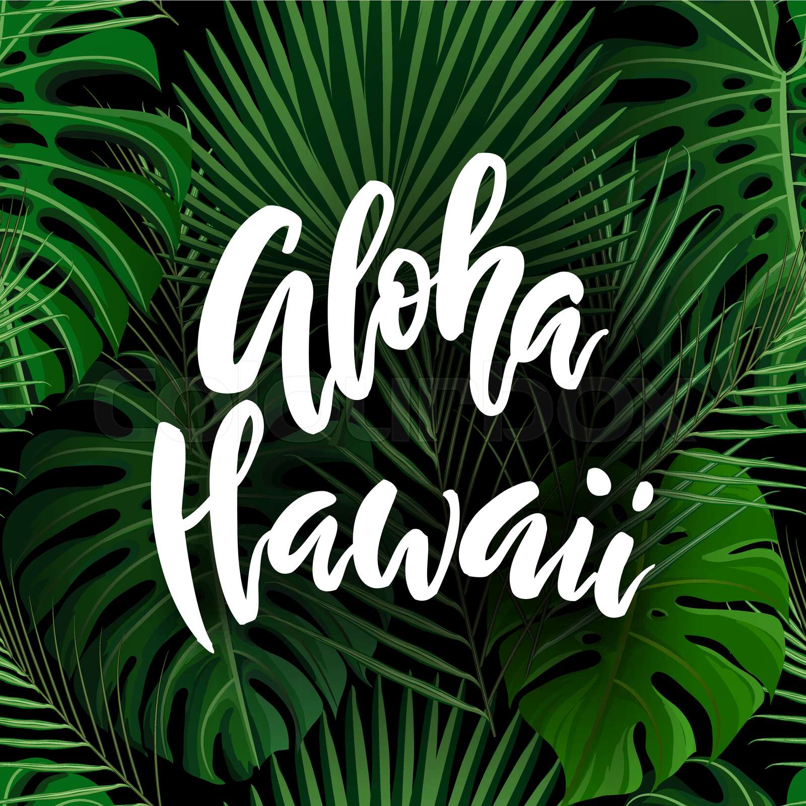 Aloha Hawaii brush lettering. | Stock vector | Colourbox